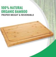 China 18x12 Inch Organic Bamboo Pre Oiled Cutting Board with Juice Groove Extra Large Size for sale