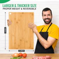 China 18x12 Inch Organic Bamboo Pre Oiled Cutting Board with Juice Groove Extra Large Size for sale