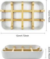 China White Bamboo Soap Holder Self-Draining for Home Shower and Bathroom Eco-Friendly for sale
