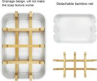 China White Bamboo Soap Holder Self-Draining for Home Shower and Bathroom Eco-Friendly for sale