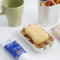 China White Bamboo Soap Holder Self-Draining for Home Shower and Bathroom Eco-Friendly for sale