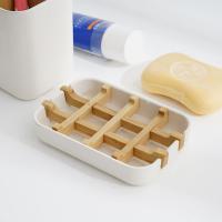 China White Bamboo Soap Holder Self-Draining for Home Shower and Bathroom Eco-Friendly for sale