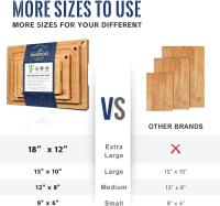 China Stocked 4-Piece Bamboo Cutting Boards Set Pre Oiled with Juice Groove 16 x 1.8 x 12 inches for sale