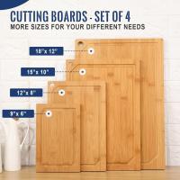 China Stocked 4-Piece Bamboo Cutting Boards Set Pre Oiled with Juice Groove 16 x 1.8 x 12 inches for sale