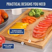 China Stocked 4-Piece Bamboo Cutting Boards Set Pre Oiled with Juice Groove 16 x 1.8 x 12 inches for sale