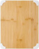 China Sustainable 11X14 Inch White Nonslip Bamboo Cutting Board With Juice Groove Wood Chopping Board for sale