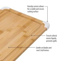 China Sustainable 11X14 Inch White Nonslip Bamboo Cutting Board With Juice Groove Wood Chopping Board for sale