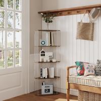 China Multipurpose Storage Bookcase with Acrylic and Wooden Corner Display Shelves for sale