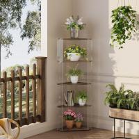 China Multipurpose Storage Bookcase with Acrylic and Wooden Corner Display Shelves for sale