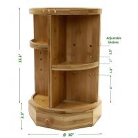 China 202407 Adjustable Shelves and Drawer Bamboo Rotating Makeup Organizer Household Items for sale
