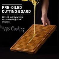 China Sustainable Set of 3 Personalized Bamboo Chopping Boards with Juice Groove Large Size for sale