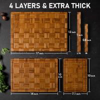 China Sustainable Set of 3 Personalized Bamboo Chopping Boards with Juice Groove Large Size for sale