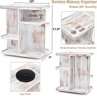 China Rotating Carousel Makeup Organizer for Cosmetics and Skin Care in Custom Rustic White Wood for sale