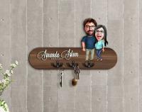 China Customized Logo Wooden Key Holder Entryway Organizer for Personalized Home Storage for sale