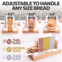 China Wooden Bread Slicer with Anti-Slip Silicone and Super Stable Base Handmade Wood Cutter for sale