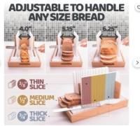 China Wooden Bread Slicer with Anti-Slip Silicone and Super Stable Base Handmade Wood Cutter for sale