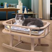 China TIMBER Wooden Cat and Small Dog Bed Portable Elevated Pet Bed Swing Chair for Relaxing for sale