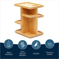 China Custom Bamboo 360 Degree Rotating Makeup Organizer for Organizing Beauty Essentials for sale