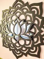 China BOHO MANDALA Wall Mirror Lotus Flower Sunburst Yoga Meditation Wooden Wall Art Decor for sale