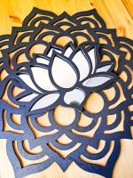 China BOHO MANDALA Wall Mirror Lotus Flower Sunburst Yoga Meditation Wooden Wall Art Decor for sale