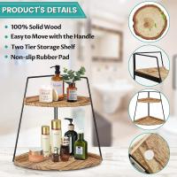 China Wooden Bathroom Counter Organizer 2 Tier Corner Shelf for Storage and Organization for sale