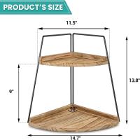 China Wooden Bathroom Counter Organizer 2 Tier Corner Shelf for Storage and Organization for sale