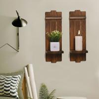 China 202406 Rustic Wooden Candle Holders Wall Hanging Candle Sconces for a Cozy Atmosphere for sale