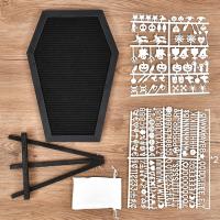 China Customized Logo Acceptable Wooden Stand Coffin Letter Board for Halloween Supplies for sale