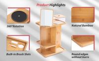 China Carved Bamboo Wood Makeup Organizer and Skincare Storage for a Clutter-Free Vanity for sale
