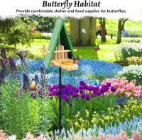 China Breathable Wooden Butterfly House with Metal Stake Attract Butterflies to Your Garden for sale