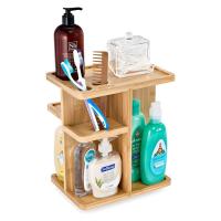 China Versatile Makeup Organizer Bamboo Wood Make Up Storage Carousel for Skin Care Load ≤5kg for sale