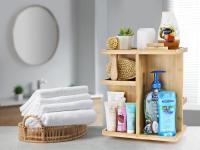 China Versatile Makeup Organizer Bamboo Wood Make Up Storage Carousel for Skin Care Load ≤5kg for sale