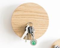 China Rustic Charm Wooden Magnetic Key Holder for Wall Oak Hook Rustic Entryway Organizer for sale