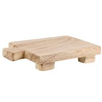 China Vegetable Oil Material Wooden Pedestal Stand Display Tray Customized Logo Acceptable for sale