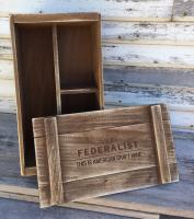 China Customized Logo Wooden Gift Box for Personalized Wine or Whiskey Bottle and Glassware for sale