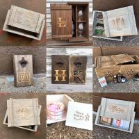 China Customized Logo Wooden Gift Box for Personalized Wine or Whiskey Bottle and Glassware for sale