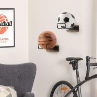 China Living Room Furniture Multi Sports Ball Storage Rack with Burnt Wood Wall Mount Backing for sale