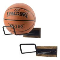 China Living Room Furniture Multi Sports Ball Storage Rack with Burnt Wood Wall Mount Backing for sale