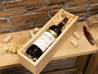 China Rectangle Wooden Wine Box with Burned Printing Personalized Anniversary Wedding for sale