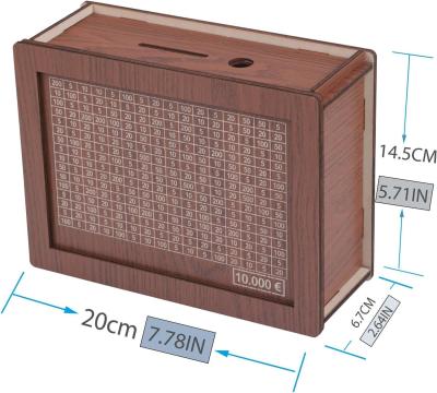 China 7.87 * 5.71 * 2.64 inch Wooden Money Banks for Adults Customizable and Durable for sale
