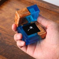 China Single Slot Small Handmade Wooden Ring Box for Custom Order Elegant Vintage Jewelry Packaging for sale