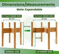 China Adjustable Bamboo Wood Plant Stand Ideal for 8 10 and 12 Inches Pots and Flower Vases for sale