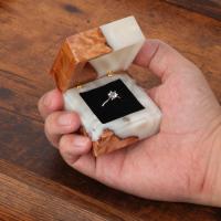 China Elegant Single Slot Wooden Ring Box for Small Handmade Vintage Jewelry Packaging for sale