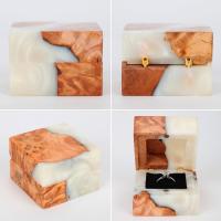 China Elegant Single Slot Wooden Ring Box for Small Handmade Vintage Jewelry Packaging for sale