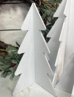 China High Quantity Set of 3 Christmas Decor White Wood Trees for Winter Tiered Tree by OEM for sale