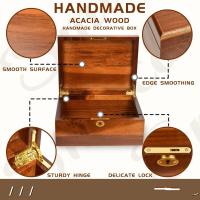 China Hand-Crafted Solid Acacia Wooden Storage Box With Hinged Lid Ideal for Gift Packaging for sale