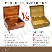 China Hand-Crafted Solid Acacia Wooden Storage Box With Hinged Lid Ideal for Gift Packaging for sale