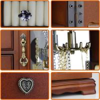China Pine Wood Color 4-Drawer Wooden Jewelry Box for Ring Storage and Makeup Organization for sale