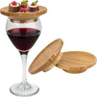 China Make Your Party Stand Out Bamboo Wooden Wine Glass Topper for Wine Cup Bowl Coasters for sale