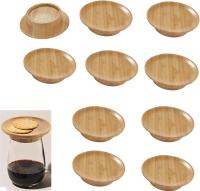China Make Your Party Stand Out Bamboo Wooden Wine Glass Topper for Wine Cup Bowl Coasters for sale